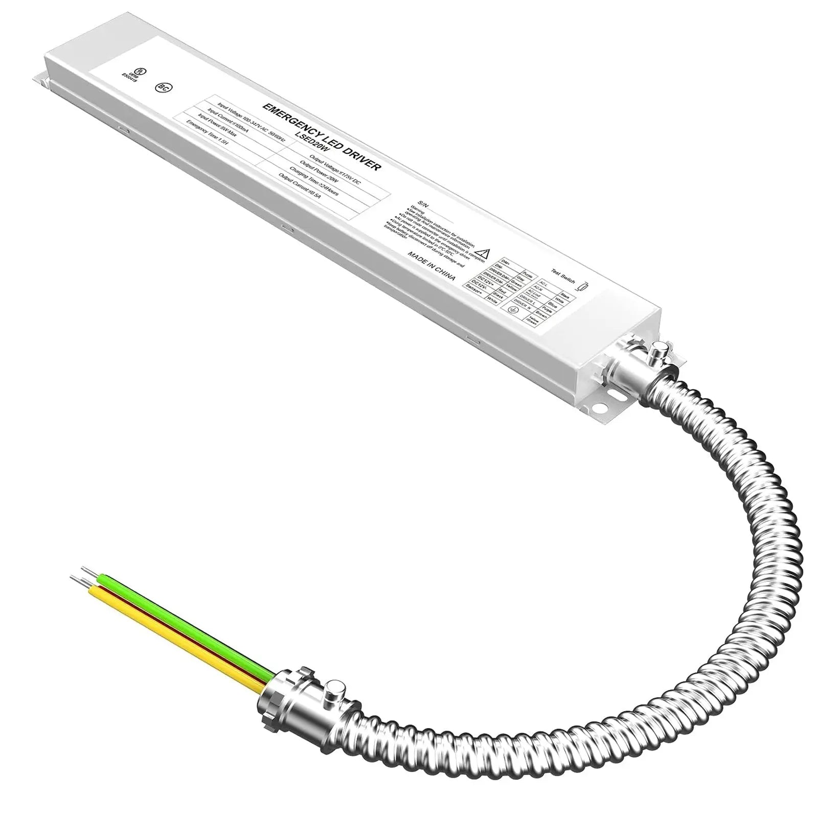 20W LED Emergency Backup Driver-120V-347V AC-Rechargeable UL Approved