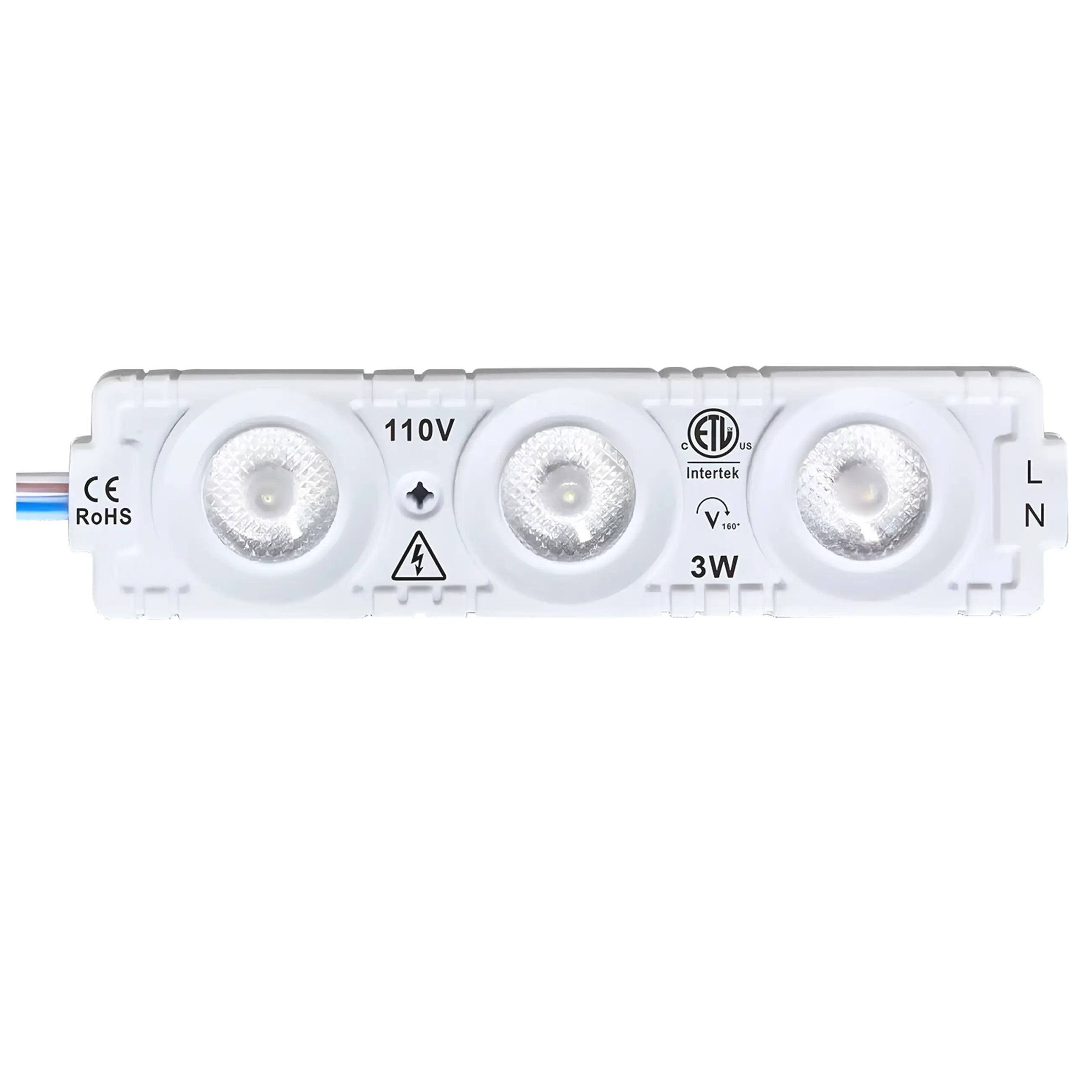 100 Pack-Single Color LED Modules-110V Linear Module with 3 SMD LEDs-1