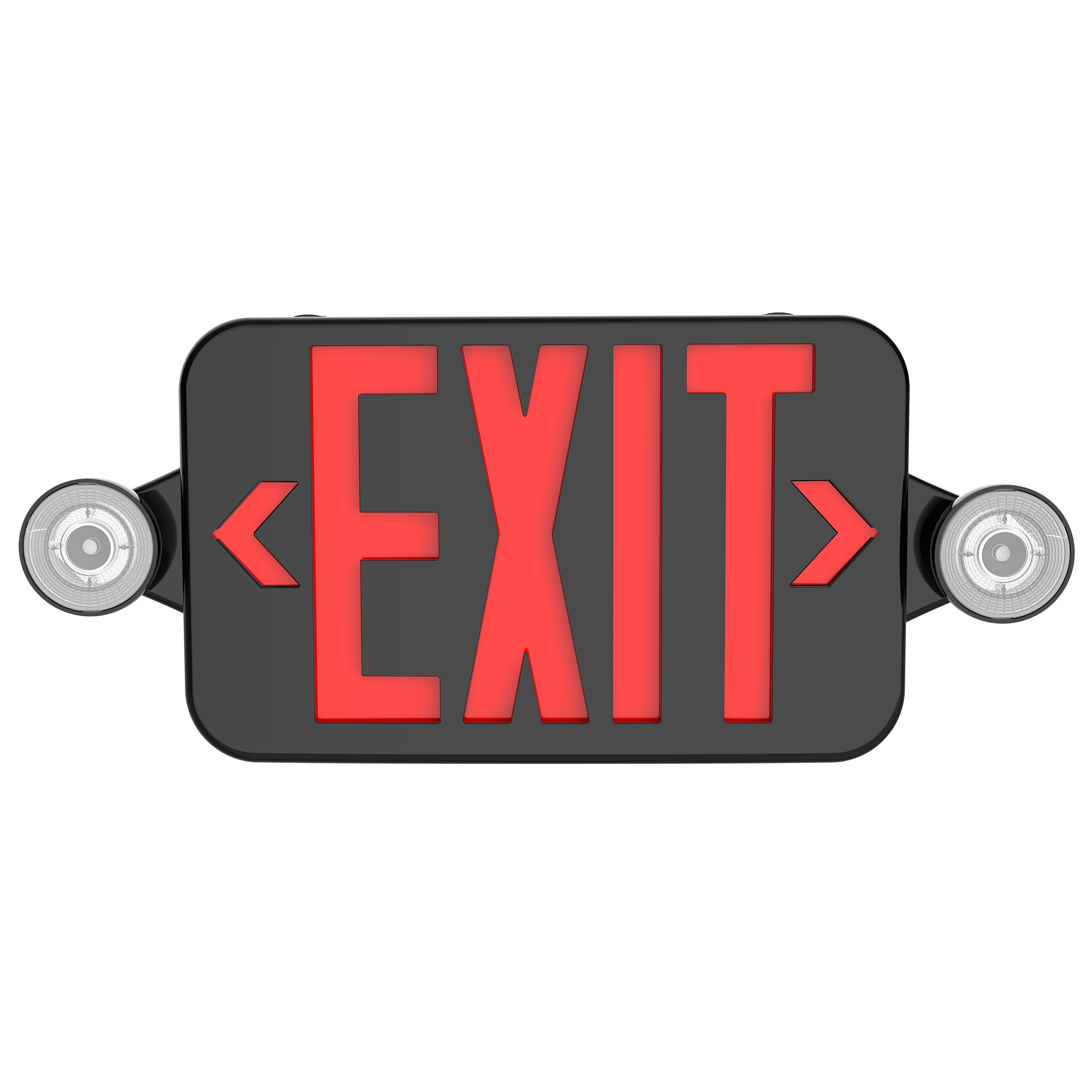 TANLITE Black Combo Red Letter LED Emergency Exit Sign-Battery Backup ...